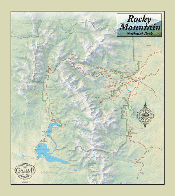 Rocky Mountain Colorado Map Trail Ridge Road: Rocky Mountain National