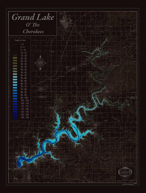 Grand Lake Brilliant Reverse Map - Gallup Map