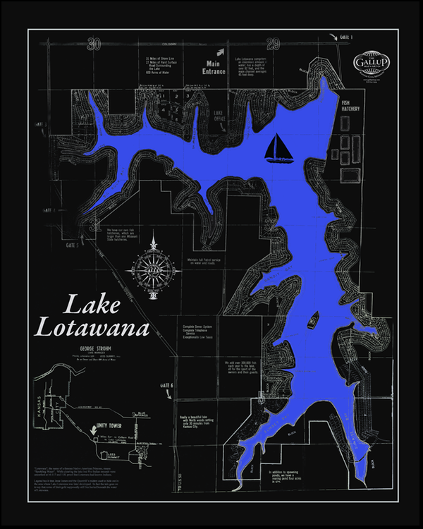 Lake Lotawana Black Map - Gallup Map