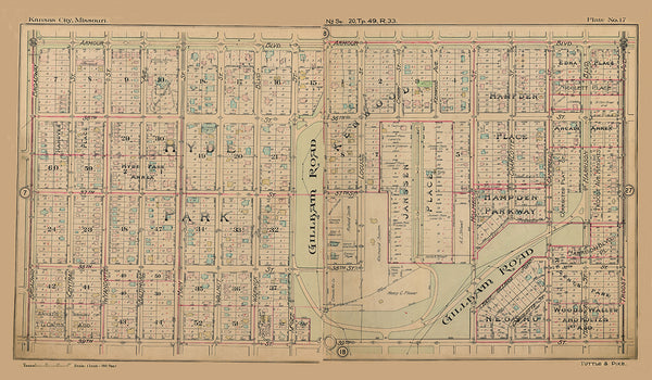 Kansas City 1907 Neighborhood Maps (Tuttle and Pike) - Gallup Map
