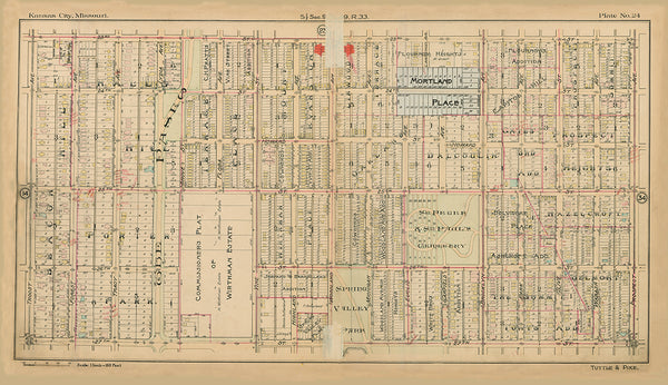 Kansas City Tuttle and Pike 1907 - Plate No. 24 23rd -27th, Troost-Pro ...