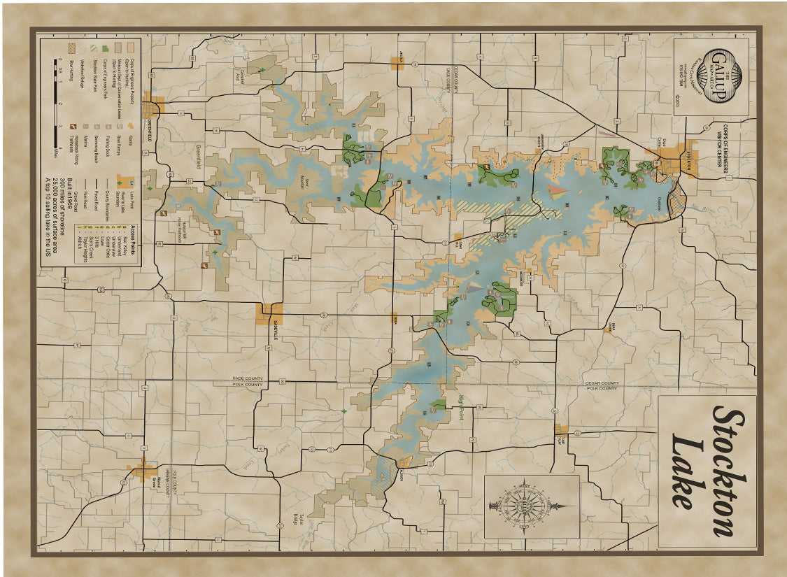 Stockton Lake Playing Cards - Gallup Map