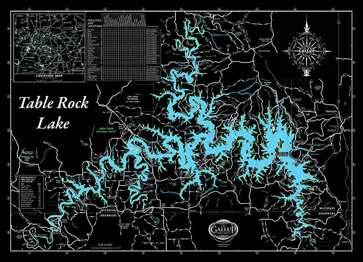 Table Rock Lake Fishing Map Cherokee Lake Maps GPS Maps Information